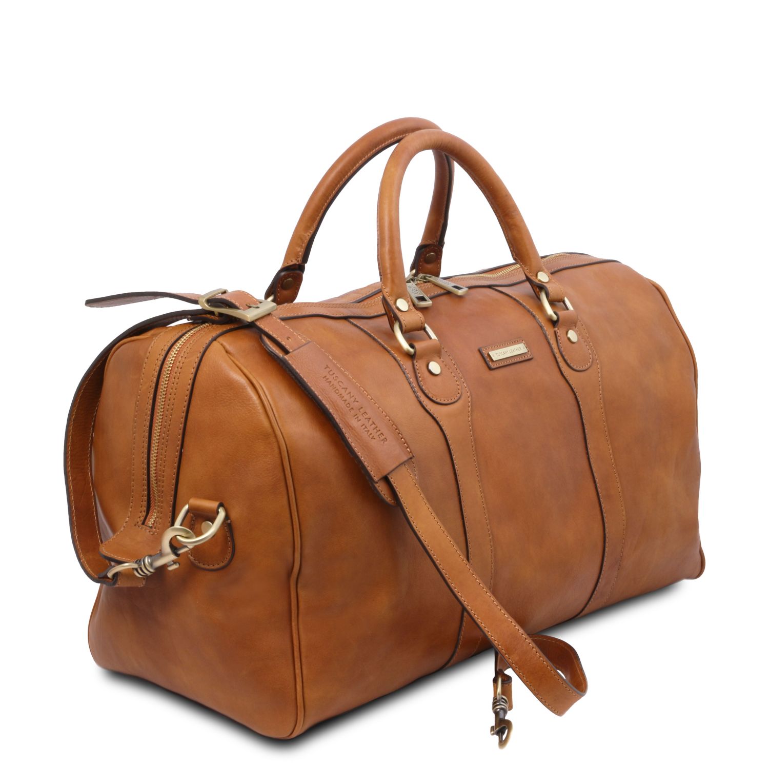 Oslo Leather Travel Duffle bag - Weekender bag Natural